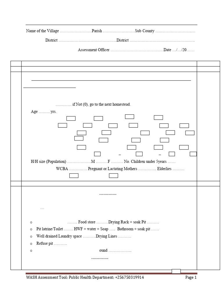Family Health MCH Assessment Tool | PDF | Birth Control | Family Planning