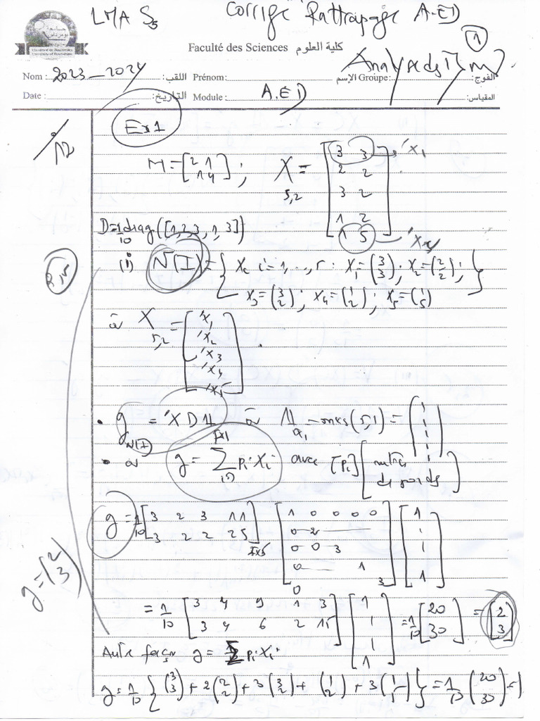 Corrigé Rattrapage AED Juin2024 | PDF