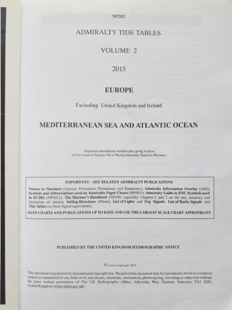 NP202 Vol (2) Tide Tables-2015 | PDF | Tide | Greenwich Mean Time