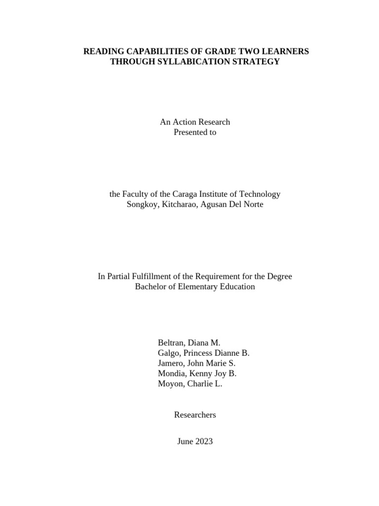 READING-CAPABILITIES-THROUGH-SYLLABICATION-STRATEGY | PDF | Syllable ...