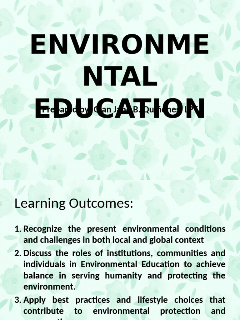Lesson 10 - Environmental Education Part 2 | PDF | Sea | Climate Change