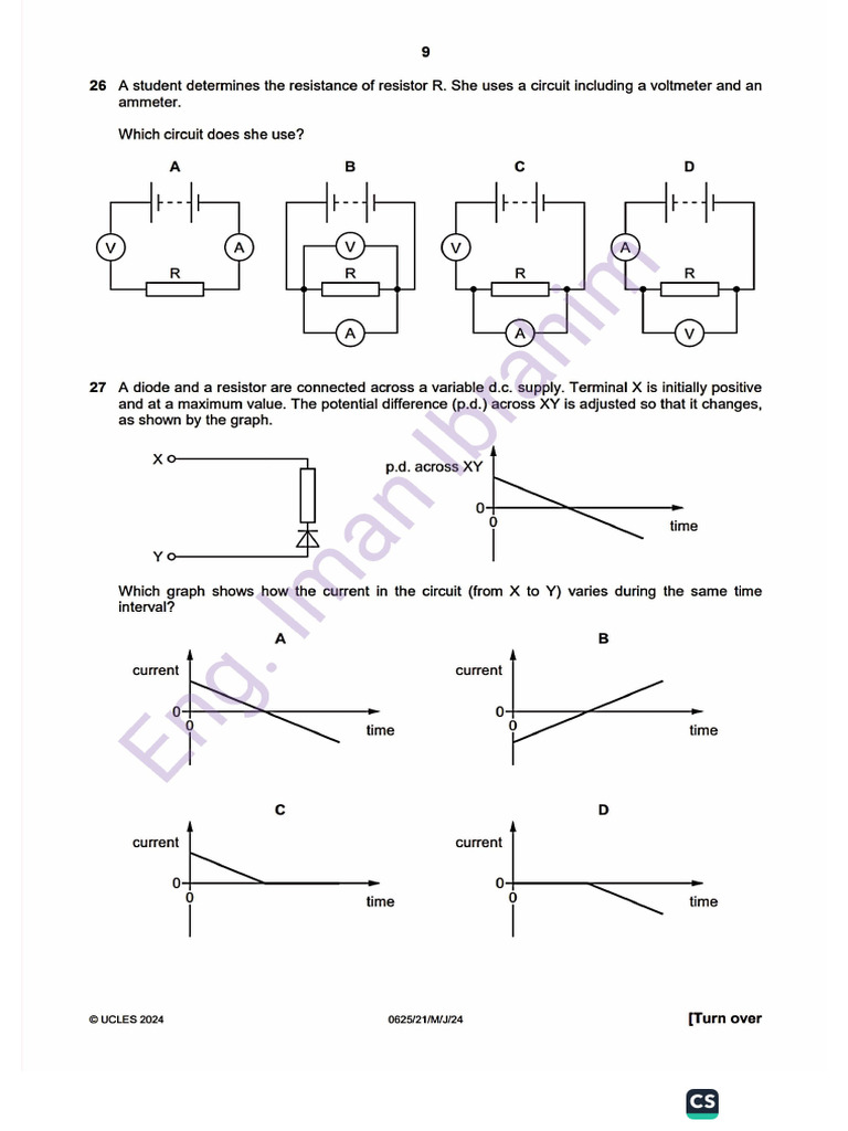 Electricity p2, p4 2024 | PDF