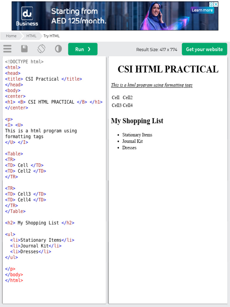 W3Schools Tryit Editor | PDF