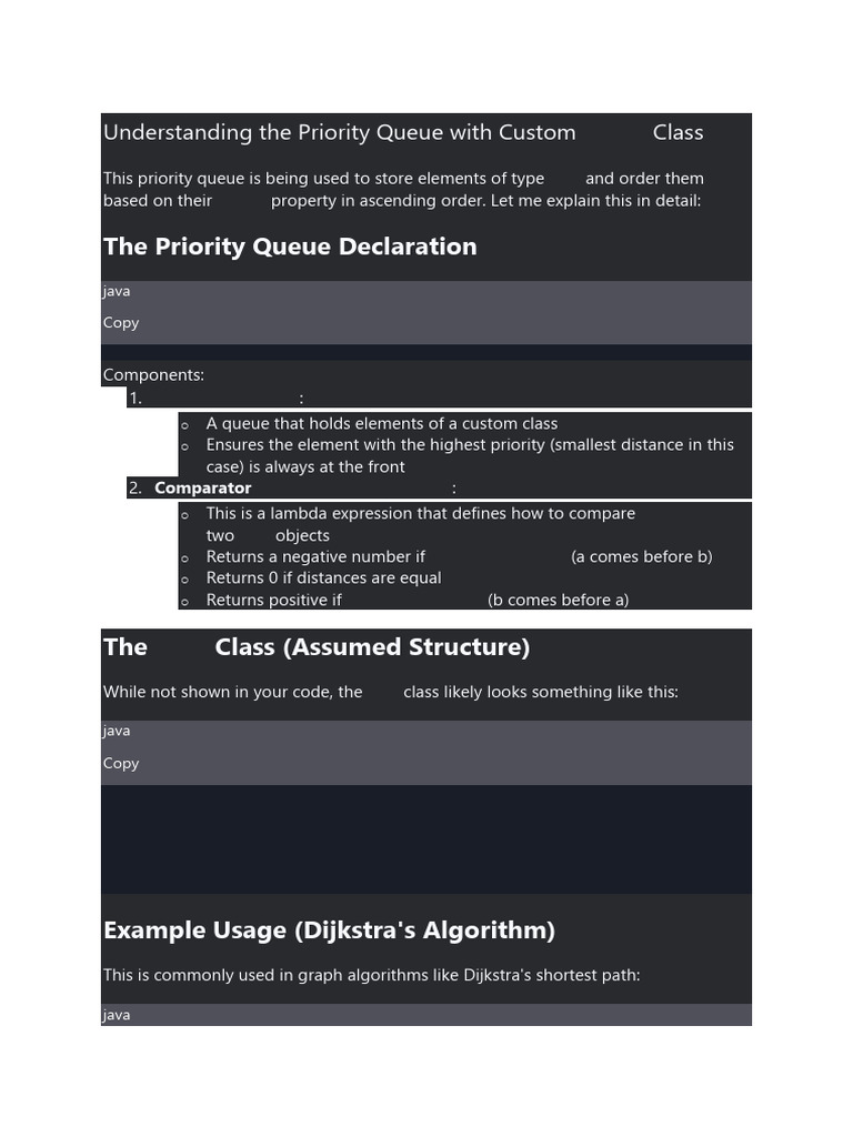 Understanding the Priority Queue with Custom | PDF | Computational Problems | Algorithms
