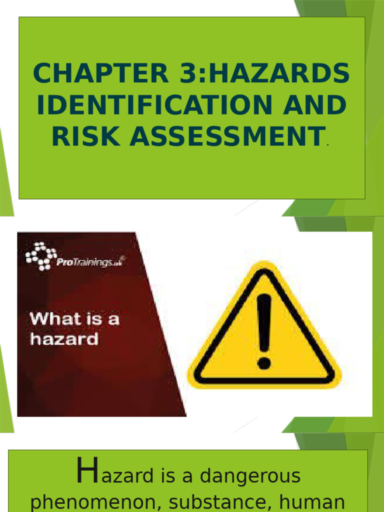 Chapter 3-Hazards Identification and Risk Management | PDF