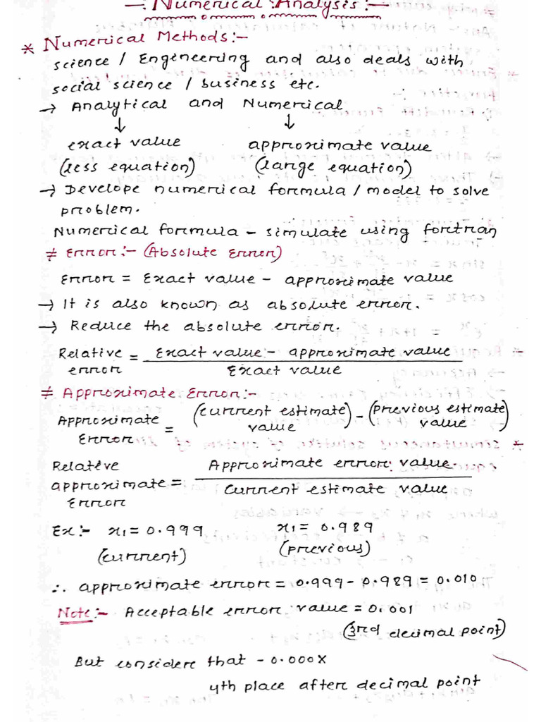 CAP (Numerical Analysis) Notes | PDF