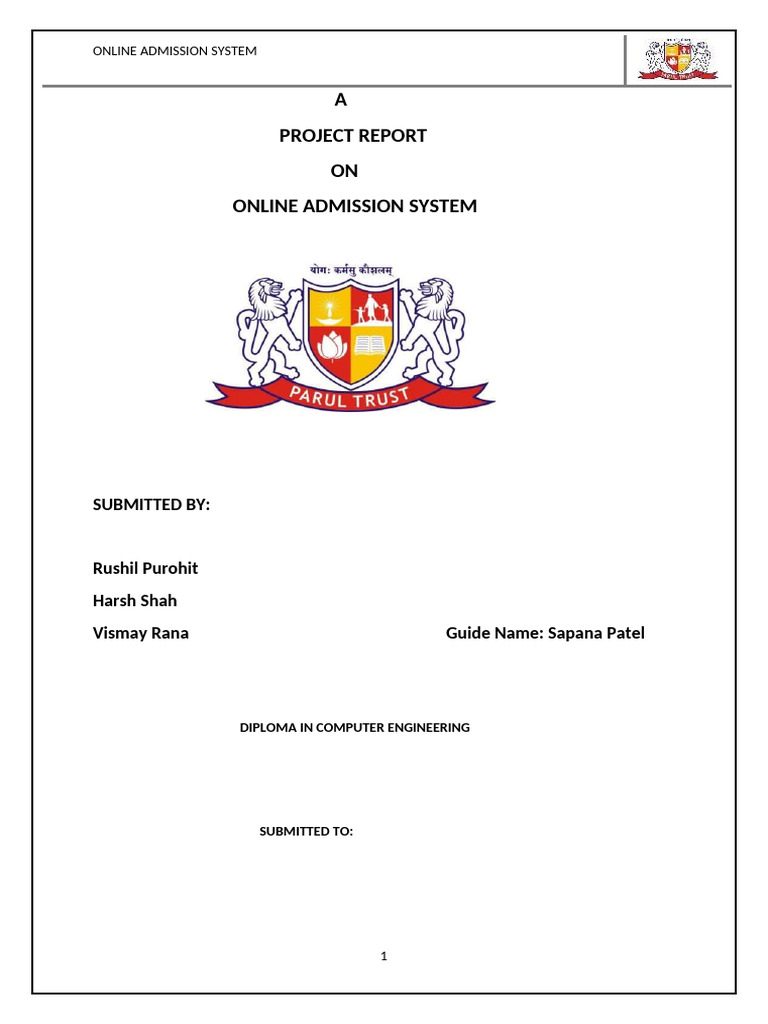 Online Admission System Report | PDF | My Sql | Use Case