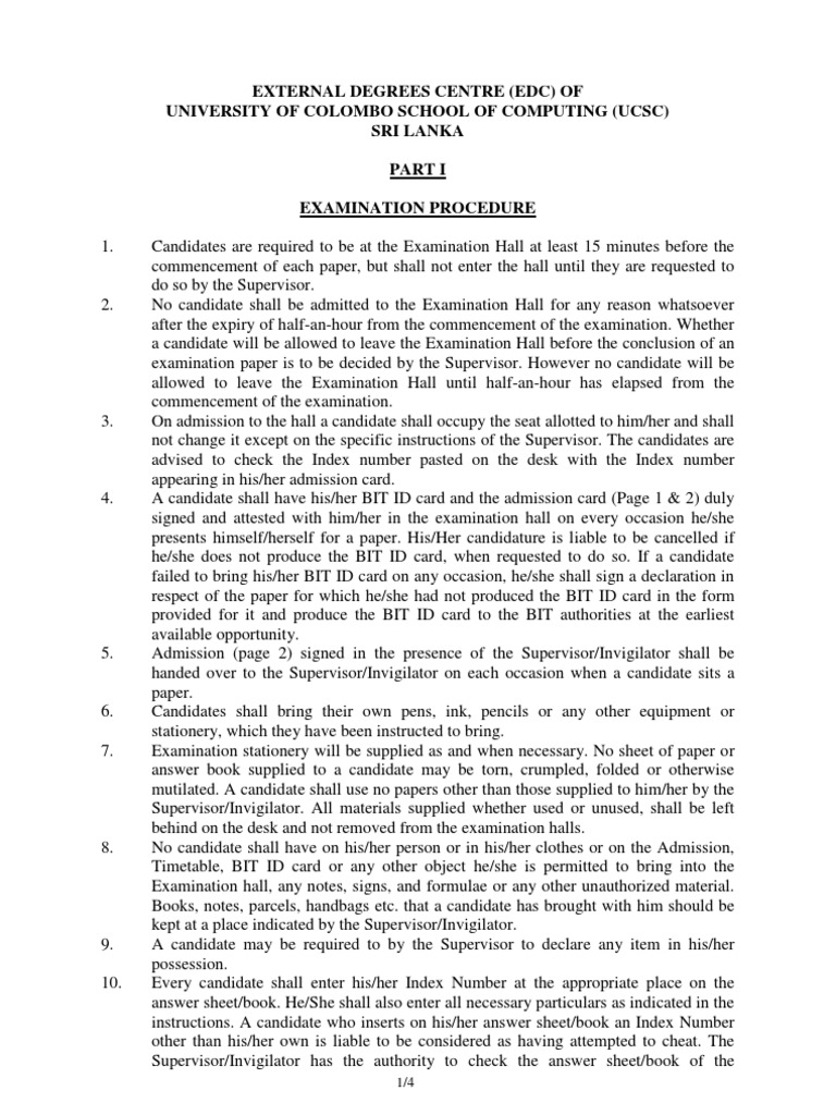 EDC Exam Guidelines for Candidates | PDF | Government | Justice