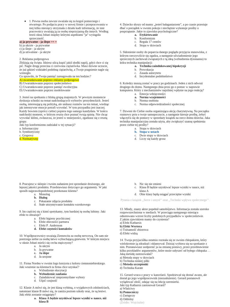 Pytania - Społeczna - Odp | PDF