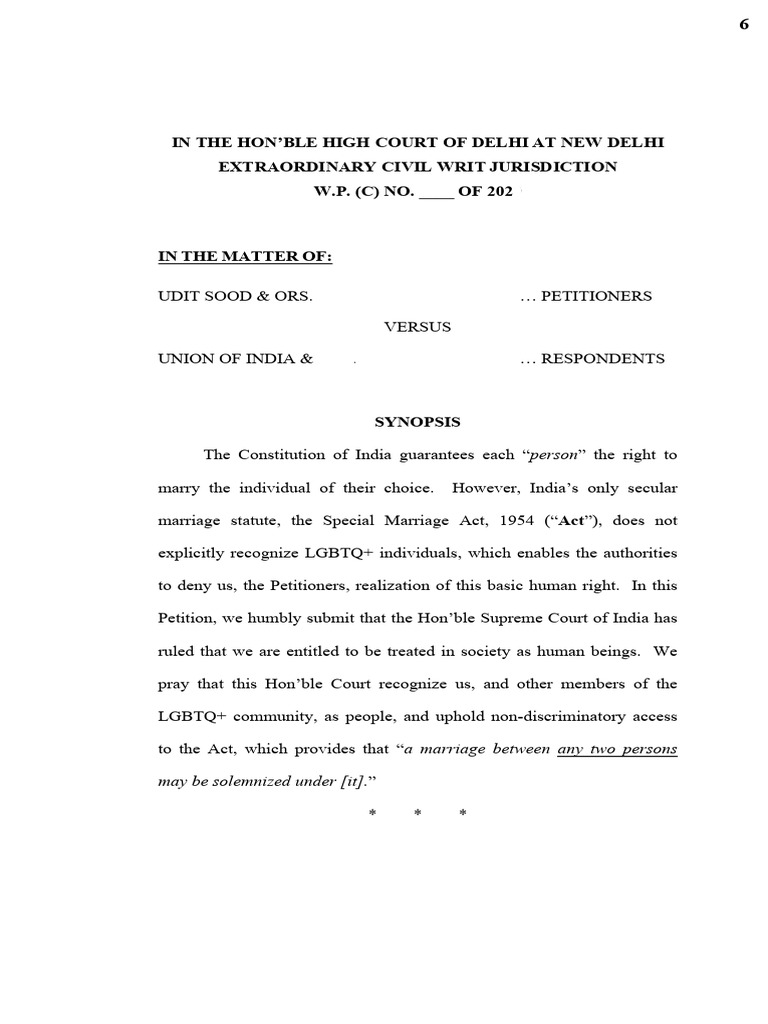 Udit Sood v. UoI Redacted Compressed | PDF | Human Rights | Discrimination