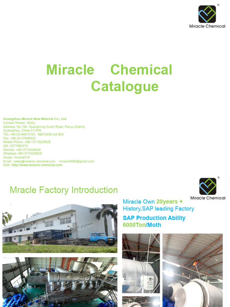 Miracle Chemical Catalogue | PDF