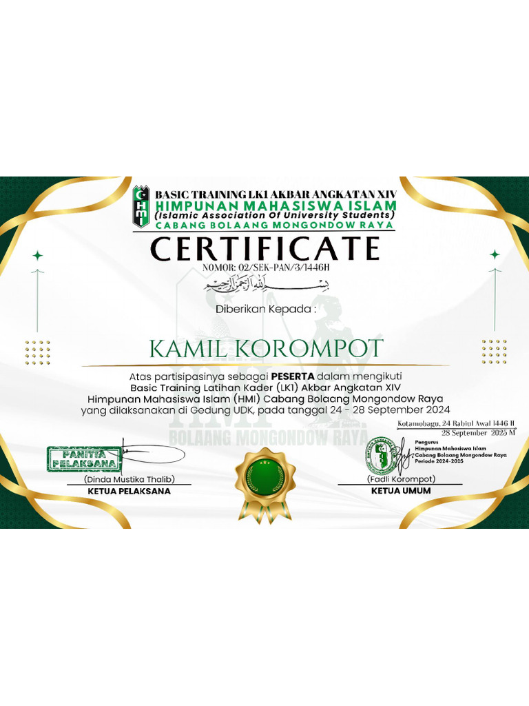 sertifikat lk1 kamil | PDF