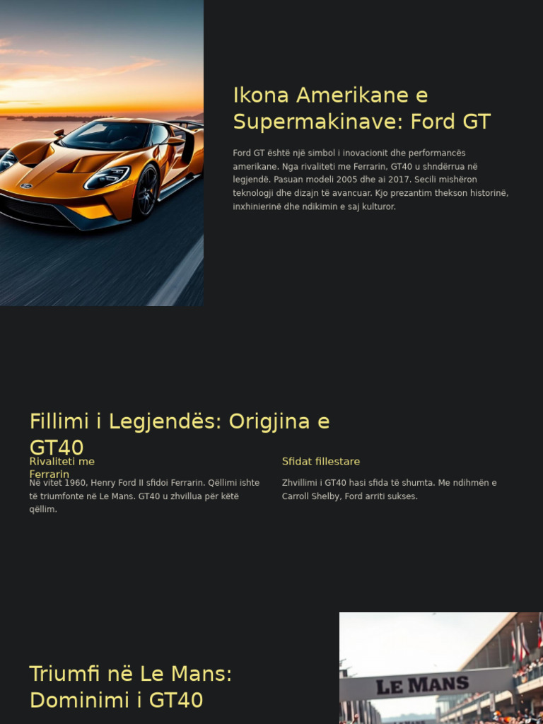 Ikona Amerikane e Supermakinave Ford GT.pptx | PDF
