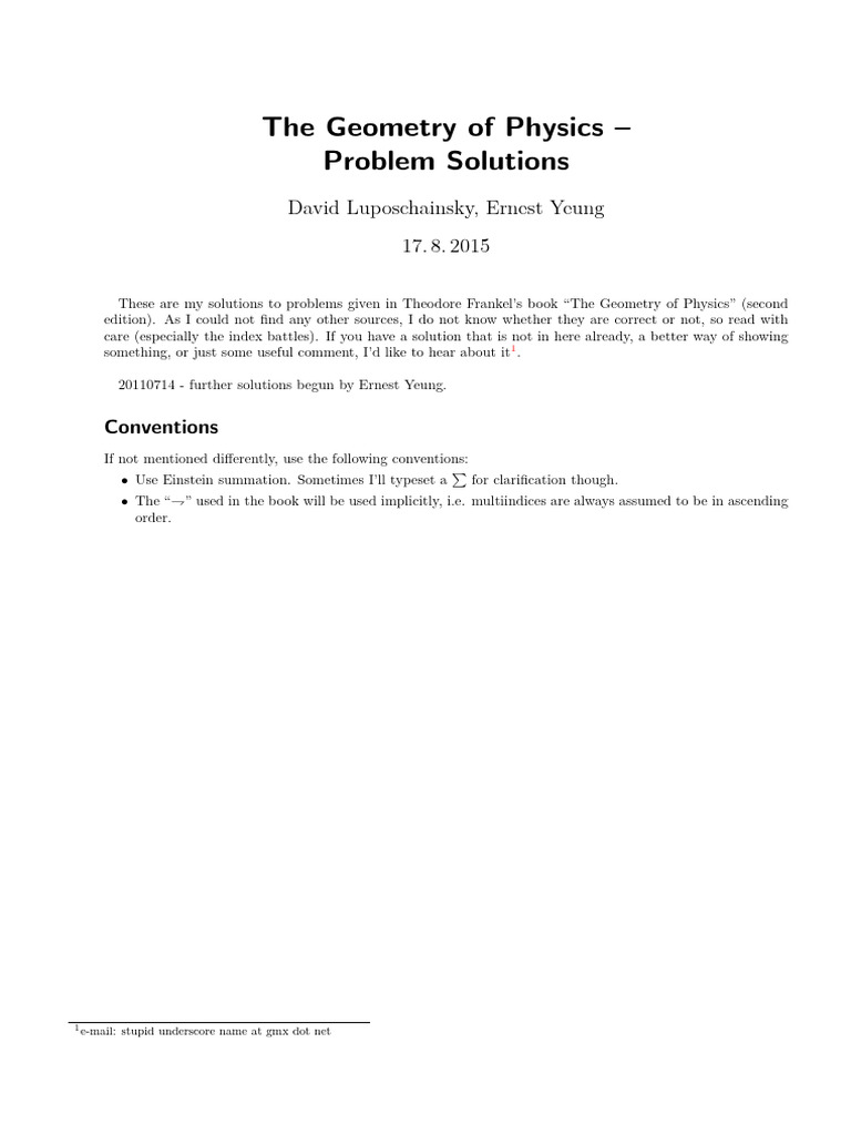 The Geometry of Physics Problems | PDF | Theoretical Physics | Differential Topology