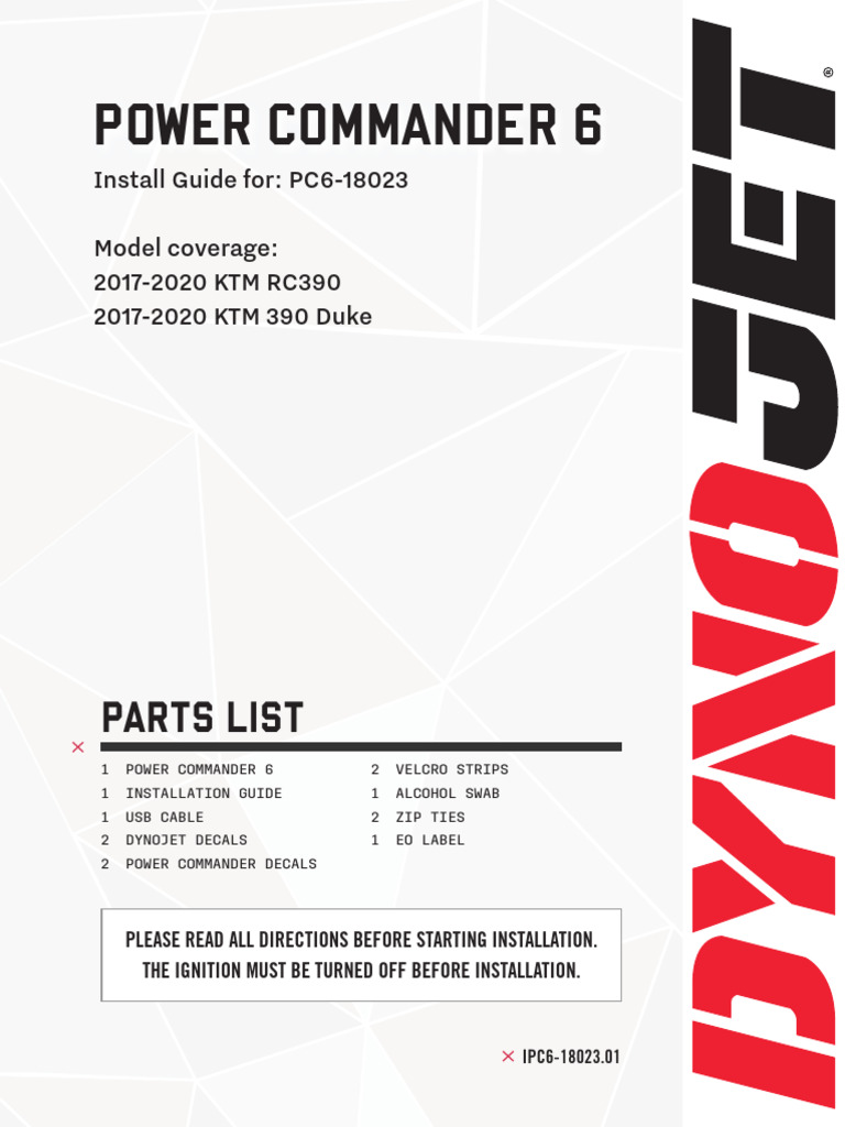 PC6 18023 Installation Guide | PDF | Electrical Connector | Throttle