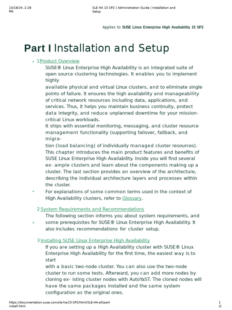 SLE HA 15 SP2 - Administration Guide - Installation and Setup | PDF ...