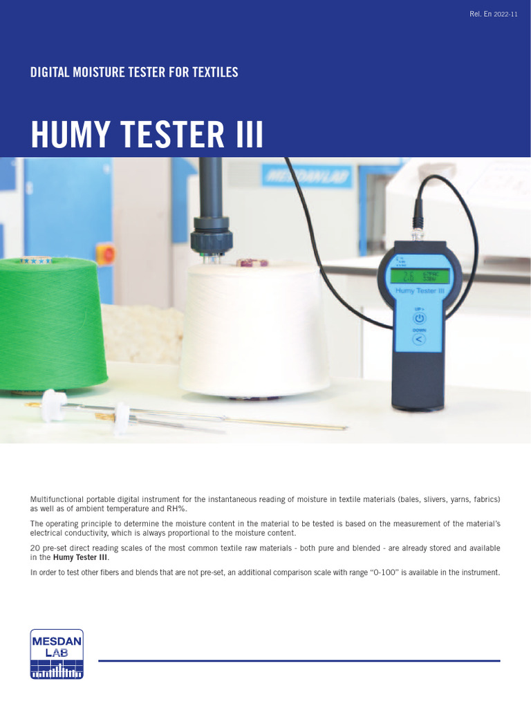 Humy Tester III 185C EN 2022-11 | PDF | Textiles | Rayon