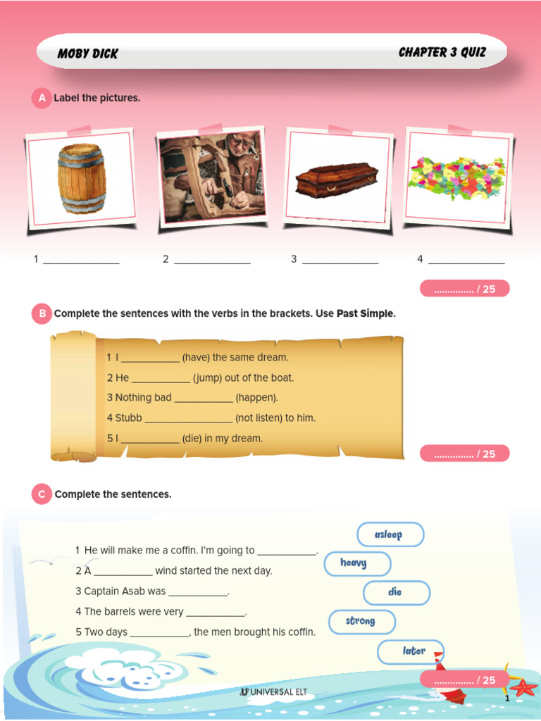 Moby Dick Quiz Level 1 CHAPTER 3 | PDF | Moby Dick | Captain Ahab