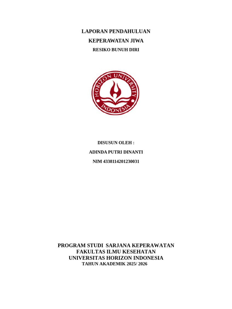 LP SP RBD (Risiko Bunuh Diri) Adinss | PDF