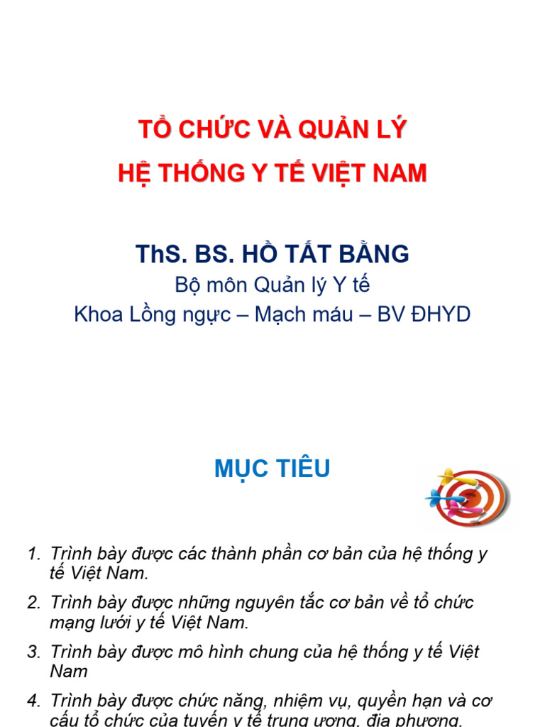 To Chuc Va Quan Ly He Thong y Te-BS Bang | PDF