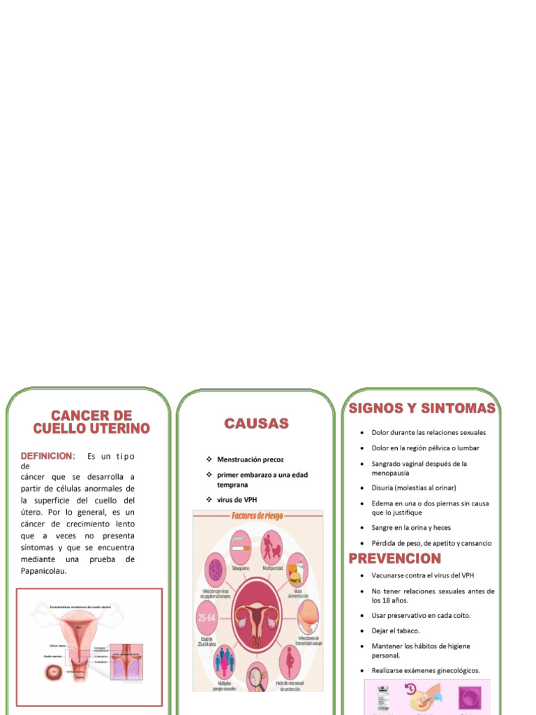 triptico- cáncer del cuello uterino | PDF