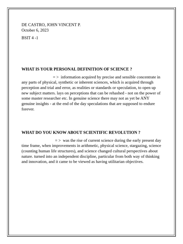 DE CASTRO STS ASSIGNMenT | PDF