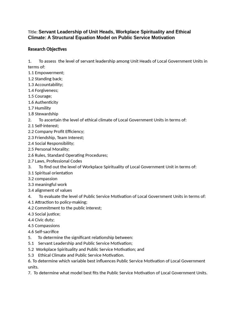 Research Objectives | PDF