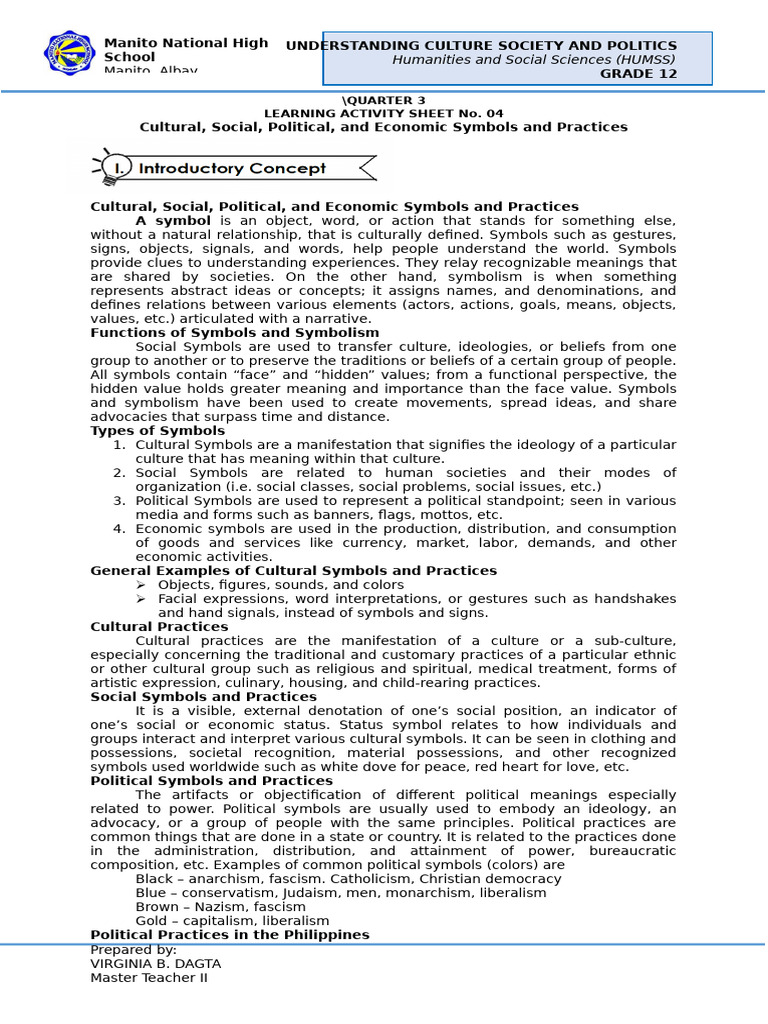 UCSP LAS 4 Significance of Cultural Social Political and Economic ...