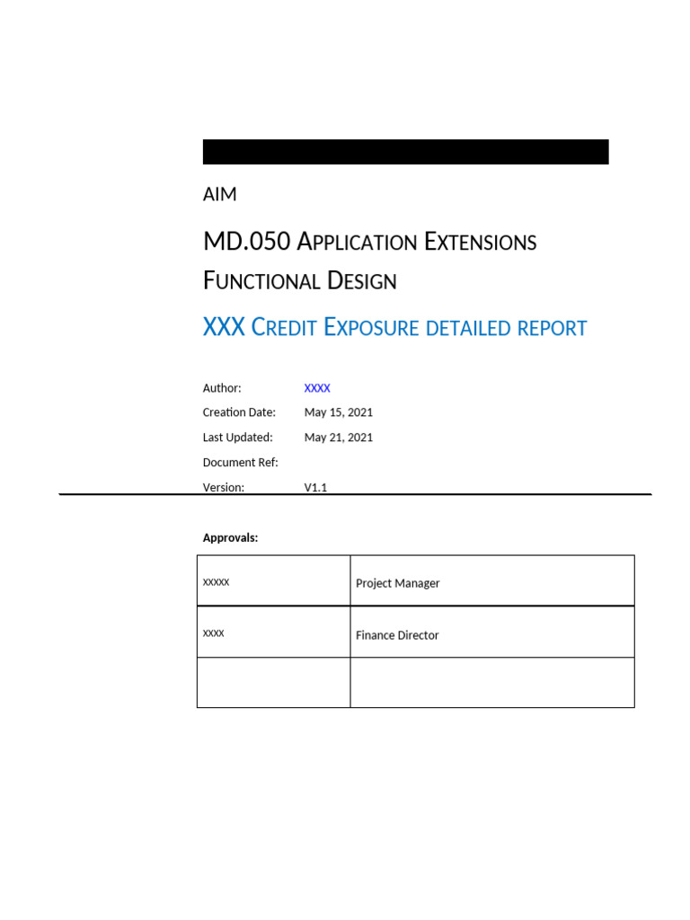 MD050 - XXX Credit Expsoure Detailed Report | PDF | Parameter (Computer Programming) | Invoice