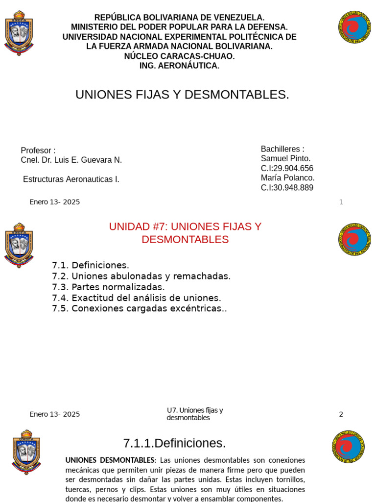 Piezas de unión en aeronáutica | PDF | Remache | Tornillo