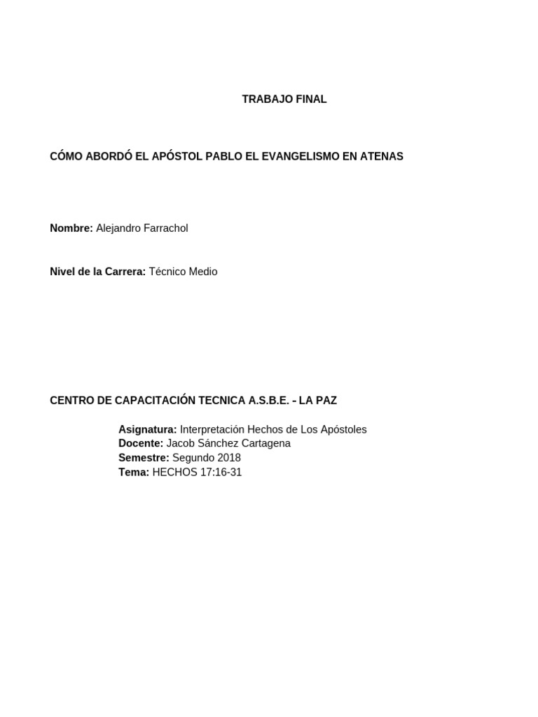 Monografía: Pablo en Atenas | PDF | Dios | Estoicismo