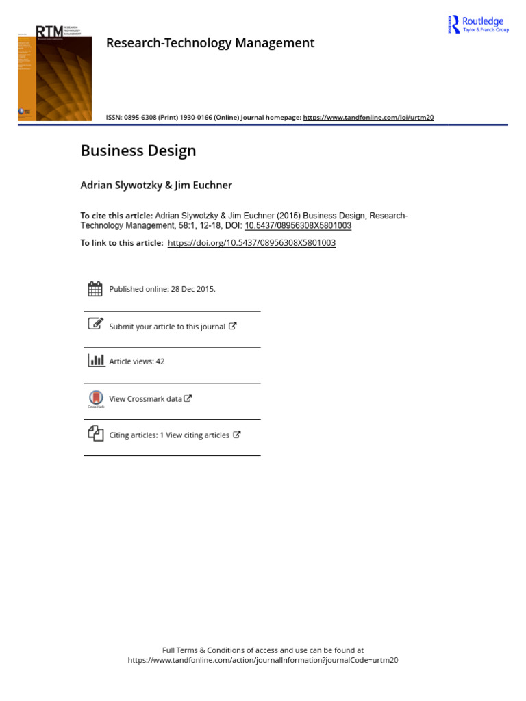 Business Design (Slywotzky, Adrian Euchner, Jim) (Z-Library) | PDF ...