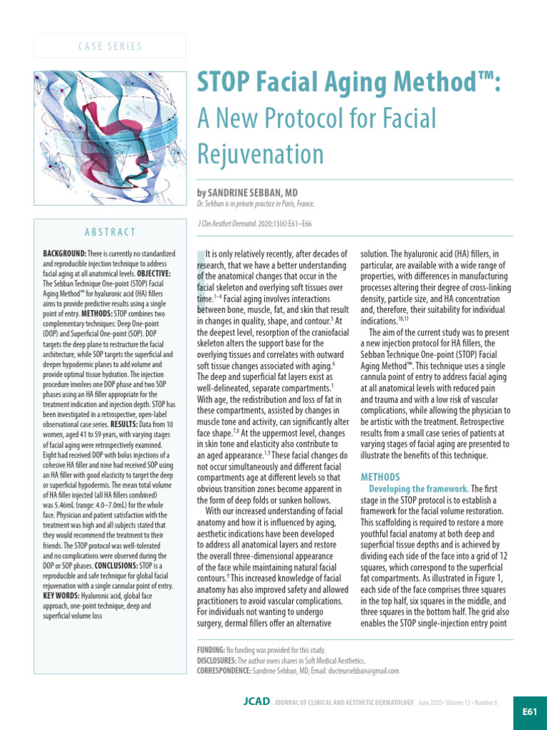 STOP Facial Aging MethodTM - A New Protocol For Facial Rejuvenation ...