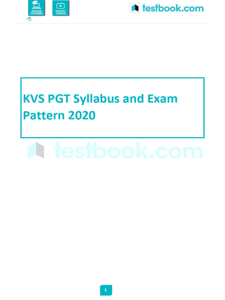 KVS PGT Syllabus and Exam Pattern 2020 | PDF | Reason | Verb