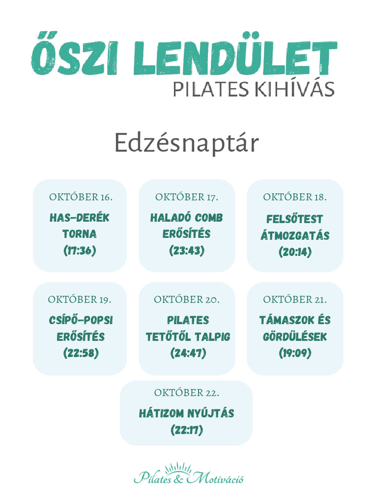 Oszi Lendulet Edzesnaptar | PDF