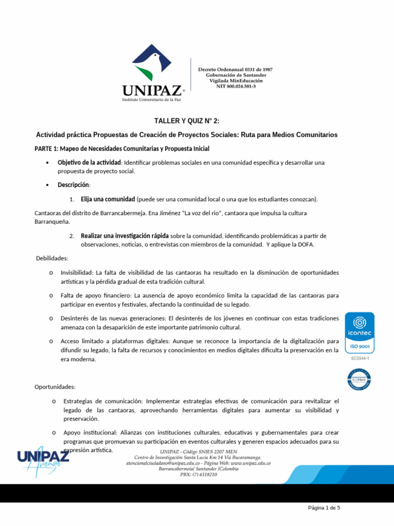 Taller y Quiz Proyecto Segundo Corte | PDF | Tradiciones | Las emociones