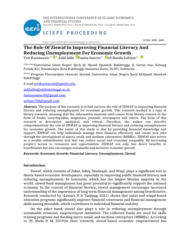 ZISWAF's Impact on Financial Literacy & Jobs | PDF | Poverty Reduction ...