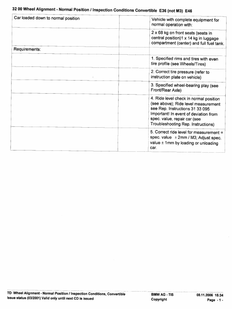 TIS Alignment Ballasting Specs (Convertible) | PDF