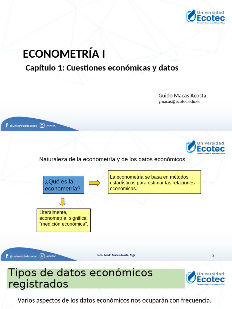 PPT3 Econometria AO 2025 | PDF | Econometría | Nivel de medida