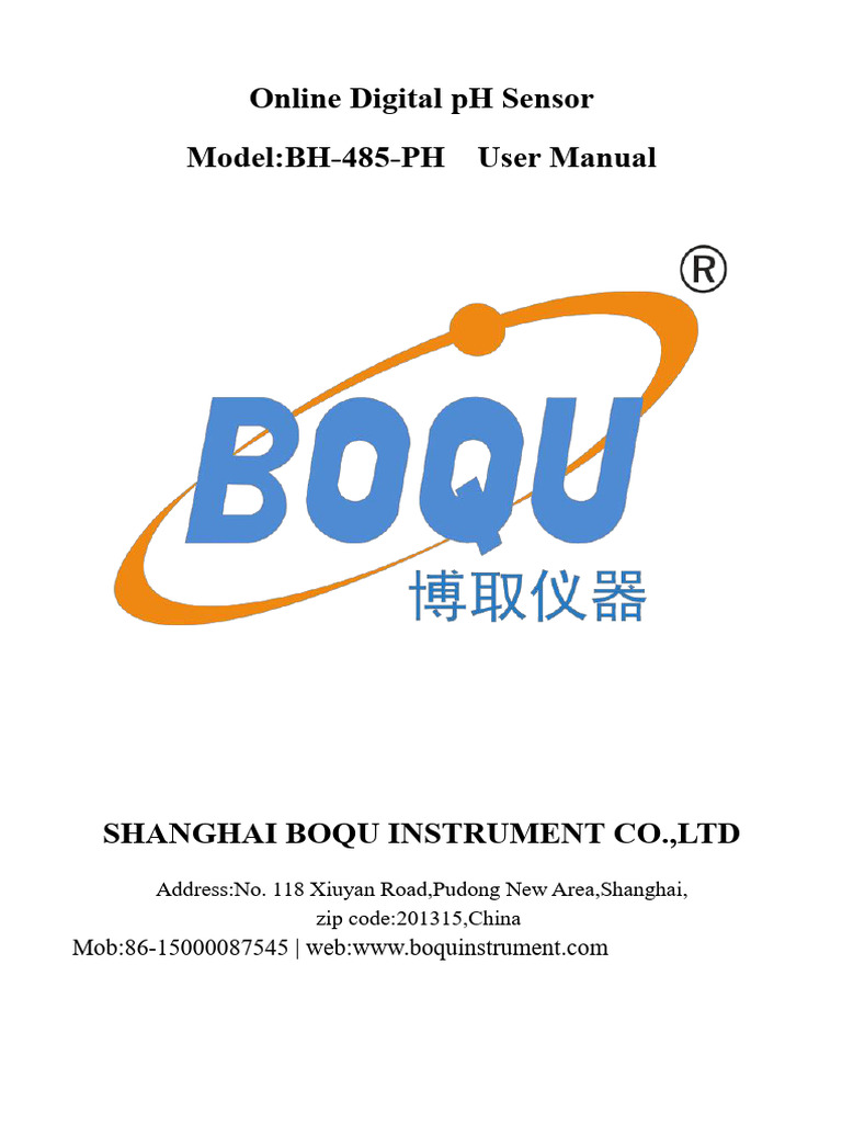 BH-485-PH Digital pH Sensor Manual | PDF | Sensor | Computer Engineering