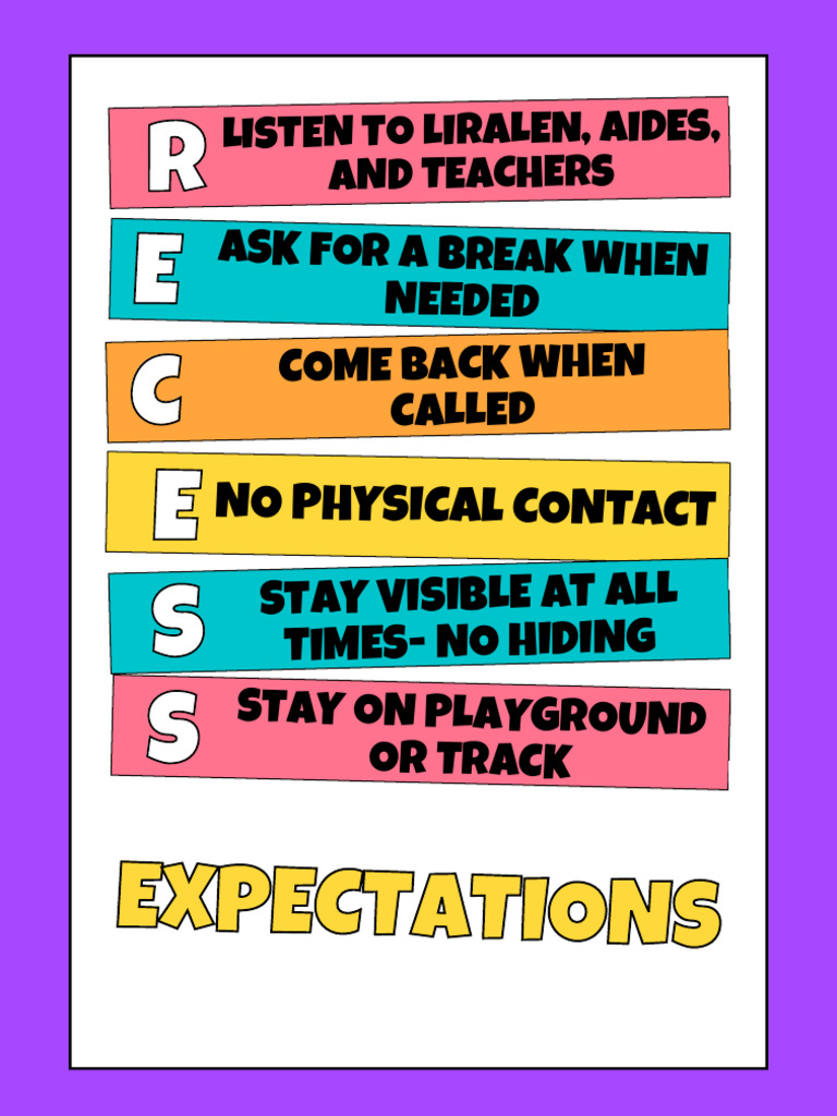 AA - Recess Expectations Option 2 | PDF