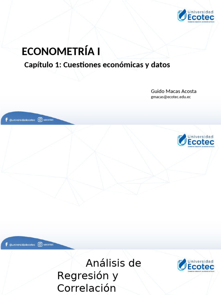 PPT5 Econometria AO 2025 | PDF | Análisis de regresión | Regresión lineal