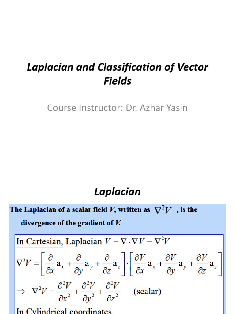 Chapter 03-5 Laplacian & Classification of Vector Fields | PDF