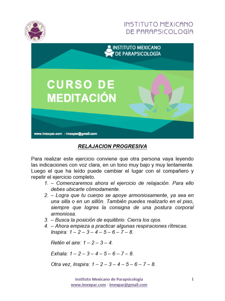 Relajacion Progresiva | PDF | Corazón