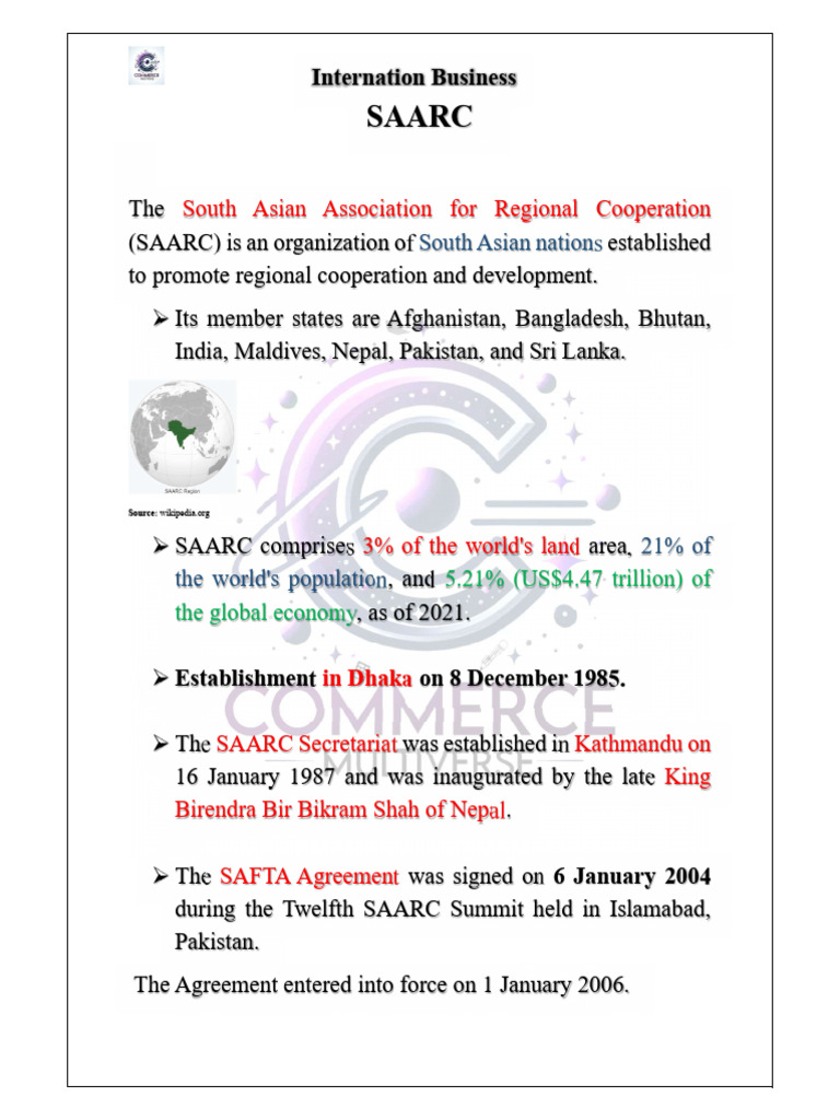 SAARC and ASEAN: Regional Cooperation Insights | PDF | International ...