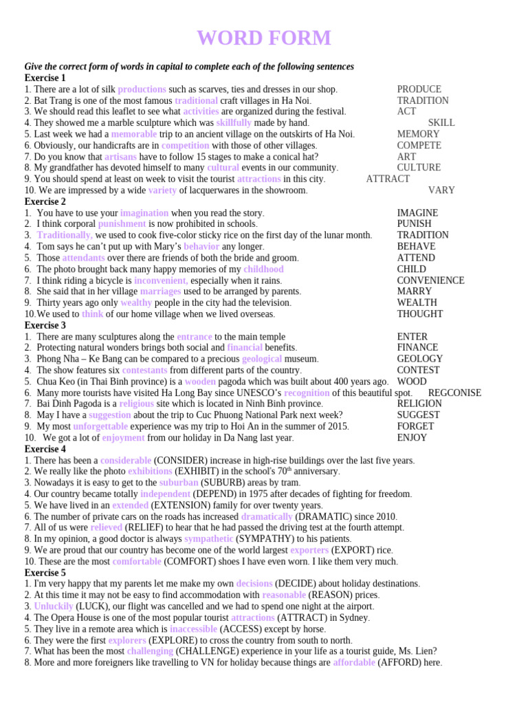 WORD-FORM-2 (Đáp Án) | PDF | Curiosity