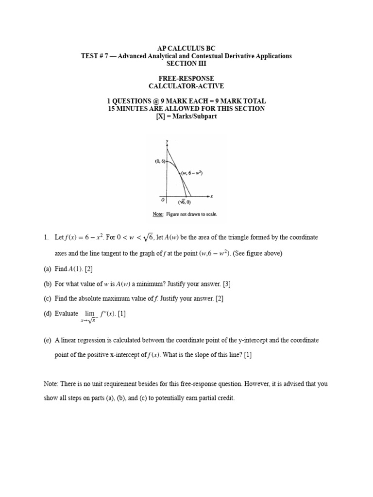 AP Calc BC Test 7 FRQ Section - Pages | PDF | Calculus | Advanced Placement