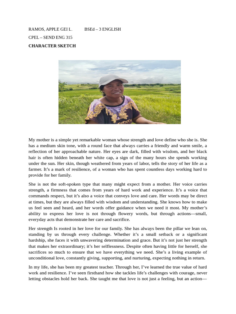 Character Sketch - Ramos, Apple Gei | PDF | Love