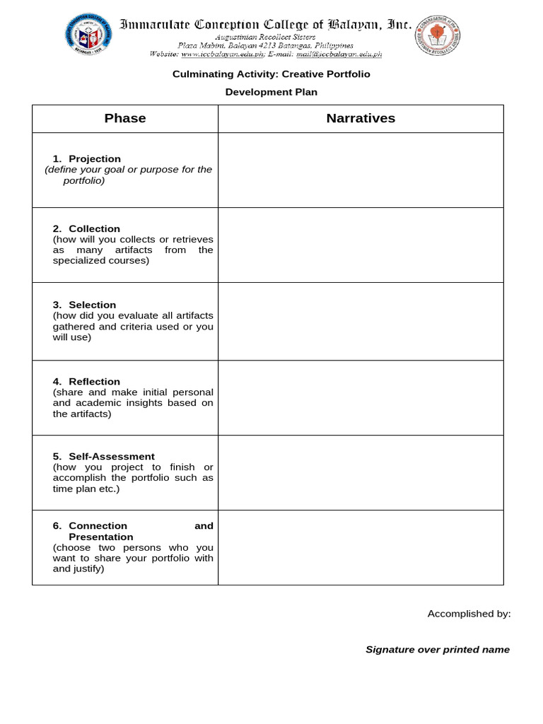 Culminating Activity Development Plan | PDF