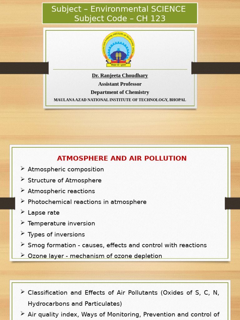 Unit 1 - Atmosphere and Air Pollution | PDF | Smog | Atmosphere Of Earth